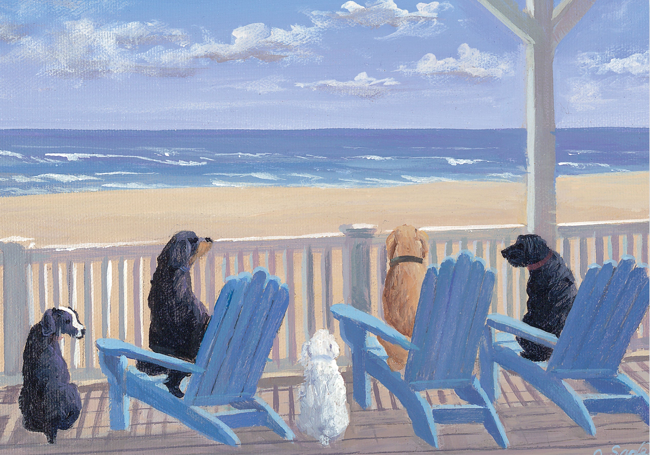 Dogs In Deck Chairs Note Cards – Peter Pauper Press